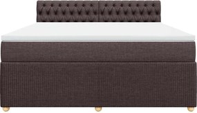 Box spring postel s matrací tmavě hnědá 180x200 cm textil 3287545