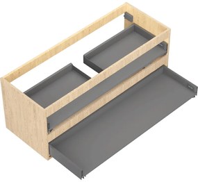 Mexen Box-A, závěsná skříňka 120 cm, 2 zásuvky, dub, 91AX0-1200-470-2-81
