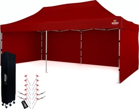 BRIMO Nůžkový párty stan SUPER 3x6 m 3 stěny červený