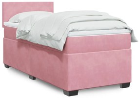 Box spring postel s matrací růžová 80 x 200 cm samet 3286161