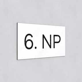 ACCEPT Označení podlaží "6. NP" - stříbrná tabulka - černý popis