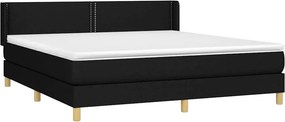 Box spring postel s matrací černá 180x200 cm textil 3130211