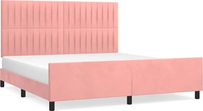 Rám postele s čelem růžový 180x200 cm samet 3125896