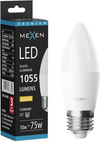 Mexen Nova, LED žárovka E27, C37, 10W, Teplá - 3000K, 1055 lm - L102-E27-1030-01