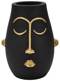 Černá váza z polyresinu 31 cm Tribal – Mauro Ferretti