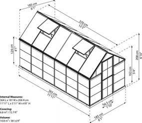 Palram - Canopia Hybrid 6x12 - polykarbonátový skleník
