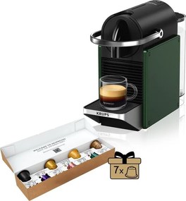 Kávovar na kapsle nespresso krups pixie dark green xn306310