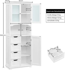 Koupelnová skříňka Yaheetech – bílá (266331105393)