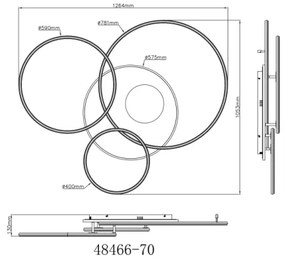 Globo 48466-70 - LED Stm. stropní svítidlo INVERTINA LED/70W/230V zlatá + DO