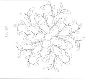 vidaXL Marketos Stropní svítidlo s akrylovými lístky pro 5 žárovek E14 zelené