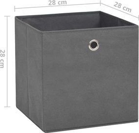 Úložné boxy 4 ks netkaná textilie 28 x 28 x 28 cm šedé 325191
