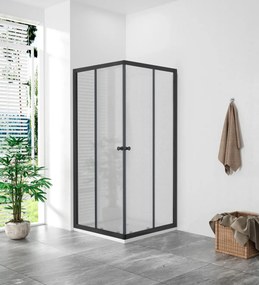 POINT Q BLACK ROCKY 80x80 Grape Čtvercový sprchový kout s mramorovou vaničkou