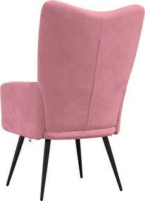 Relaxační křeslo růžové samet 328077