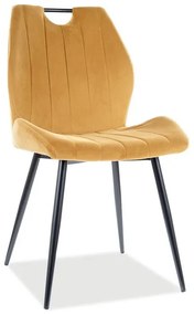 Jídelní židle Arco Velvet, žlutá / černá