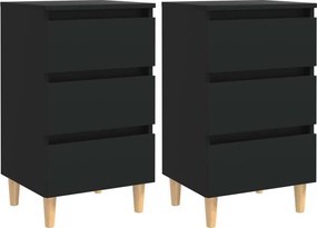 vidaXL Noční stolky s dřevěnými nohami 2 ks 40 x 35 x 69 cm [805888] Barva: kouřový dub