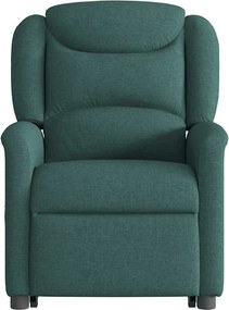 Elektrické zvedací masážní polohovací křeslo zelené textil 3303230