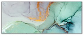 Malvis ® Abstraktní obraz Tyrkysový obraz Velikost (šířka x výška): obdélník - 100x45 cm