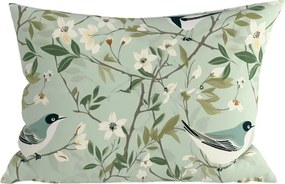 Polybavlněný povlak na polštář FLORIBIRD POLY 50x70 cm, zelený