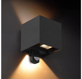 Brilagi - LED Venkovní nástěnné svítidlo se senzorem CUBE LED/6W/230V černá