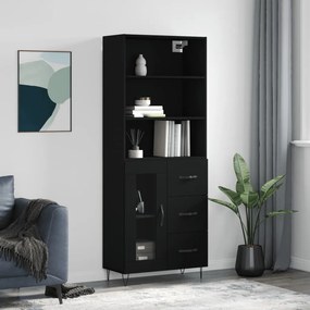 Skříň highboard černá 69,5 x 34 x 180 cm kompozitní dřevo 3189502