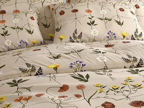 Sada povlečení z mikrovlákna HERBAR béžové + povlak na polštář 50 x 70 cm ZDARMA