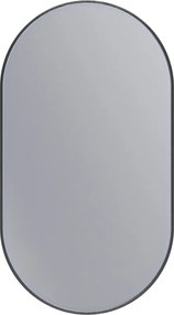 Erga Oval, oválné zrcadlo 50x90cm, černý rám, ERG-V01-OVAL-5090-BK
