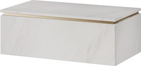 Závěsná skříňka pod umyvadlo Letto 02 80 cm bílý mramor/zlatá