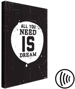 Obraz V hledání snů (1-dílný) - Černobílý nápis v angličtině