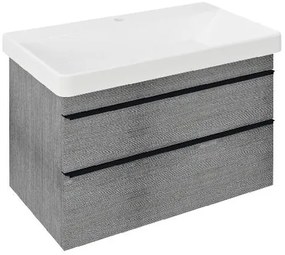 Sapho Sitia - Umyvadlová skříňka 76x50x44 cm, 2 zásuvky, dub stříbrný SI080-1111