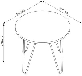 Kulatý konferenční/odkládací stolek Prado 50 cm, bílý