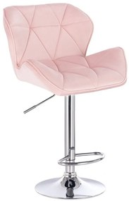 LuxuryForm Barová židle MILANO VELUR na stříbrném talíři - světle růžová