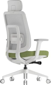 Kancelářská ergonomická židle K42 WHITE SP – síť/ čalouněná, zelená