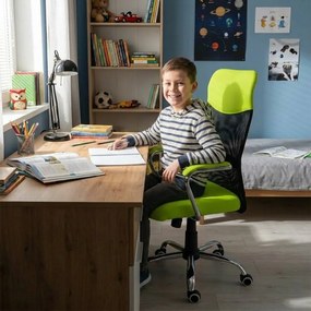Dětská židle Neoseat TEENAGE — látka, černá / reflexní zelená