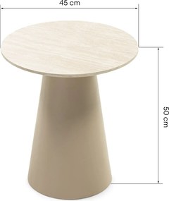 Odkládací stolek Sakala 45 cm travertin/béžový