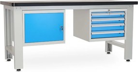 Dílenský stůl Solid MDF-14, 180 cm, 2 závěsné boxy, černá