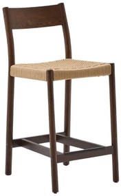 OnaDnes -20% Ořechová barová židle Kave Home Yalia s výpletem 65 cm