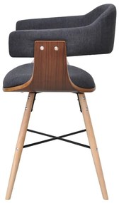 Jídelní židle 6 ks tmavě šedé ohýbané dřevo a textil,  271947