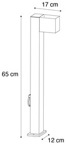 Venkovní lampa černá s hrotem do země a kabelovou průchodkou 65 cm včetně zásuvky IP44 - Baleno