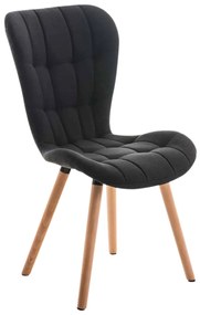Židle Elda ~ látka, dřevěné nohy natura - Černá