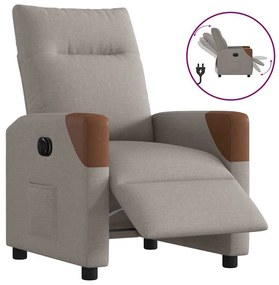 Elektrické polohovací křeslo taupe textil 3323995