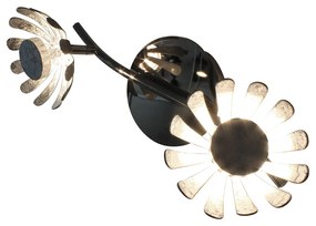 LED nástěnné svítidlo Bloom 2 zdroje stříbrné