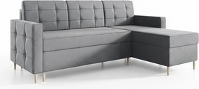 Rohová rozkládací sedací souprava do L SOREN, 222 cm, s úložným prostorem Roh pohovky: Levý, Barva látky: Světle šedá (Amon 10)