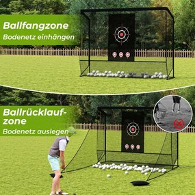 Costway Golfová síť Golfová tréninková síť s terčem, skládacími bočními díly