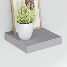Plovoucí nástěnné police 2 ks šedé 23 x 23,5 x 3,8 cm MDF 323845