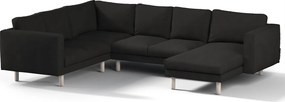 Potah na pohovku IKEA Norsborg rohová, 5-místná se šezlongem barva černá látka pletený vzor