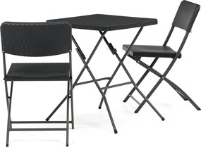Zahradní set LITTLE 1+2 - šedý plast / šedá kovová konstrukce
