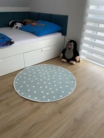 Vopi | Dětský koberec Puntík mintový - 133 x 165 cm