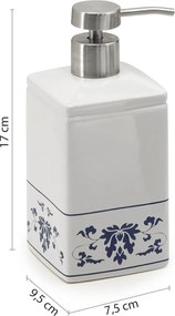 Gedy Cixi dávkovač mýdla na postavení porcelán bílá modrá CX8189