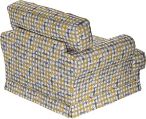 Potah na křeslo IKEA Ekeskog barva modrá látka pletený vzor, vzorované