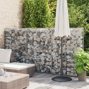 Gabionová zeď s víky z pozinkované oceli 100 x 20 x 150 cm 143579